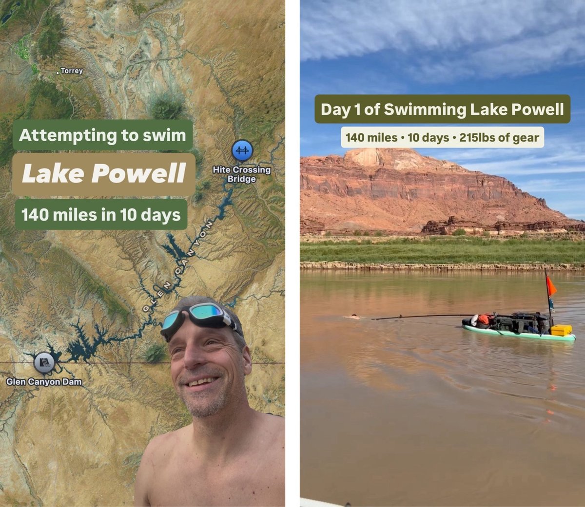 Meet the Man Doing a 10-Day, Self-Supported Swim Across a 140-Mile Lake